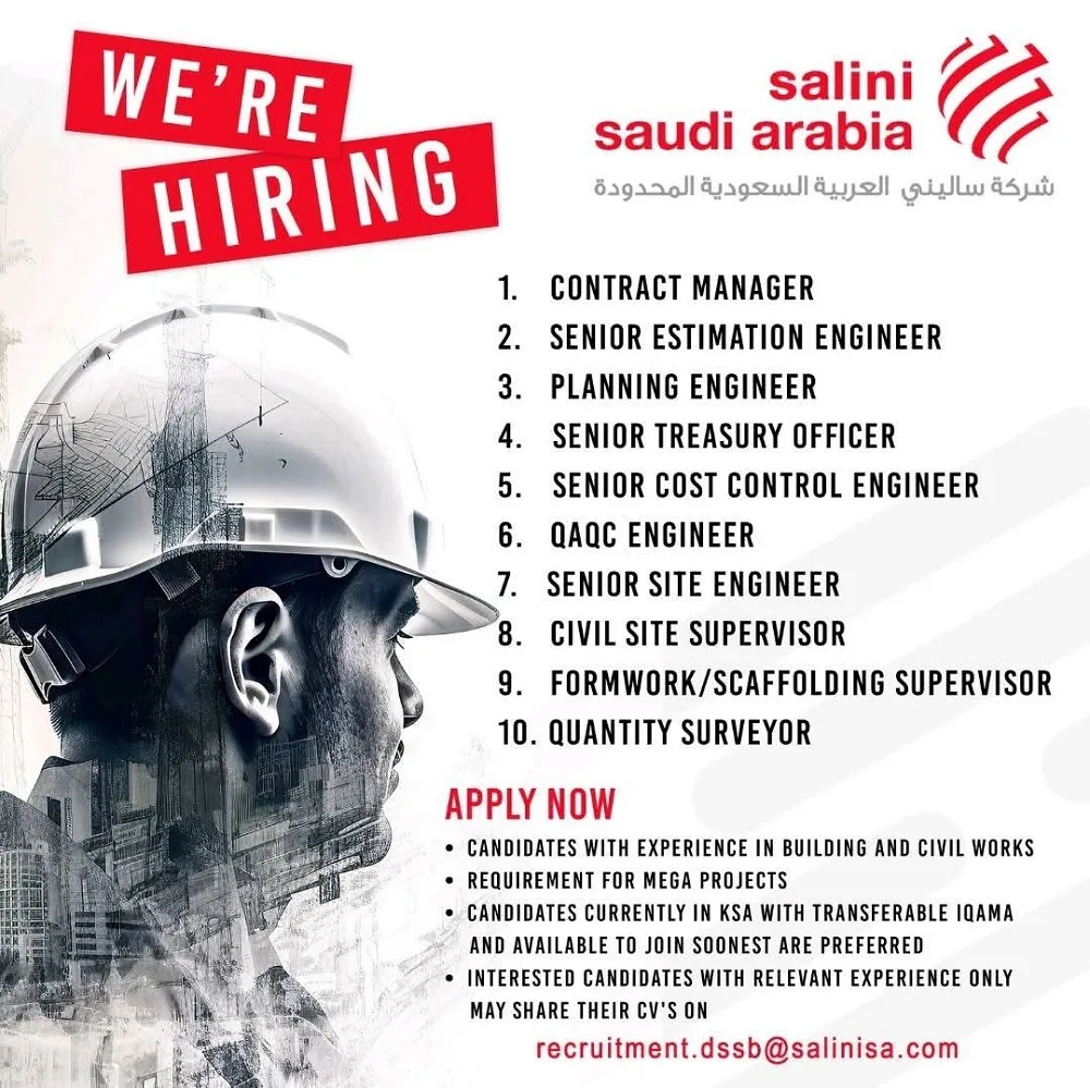Salini S.A Construction Co. Riyadh Jobs
