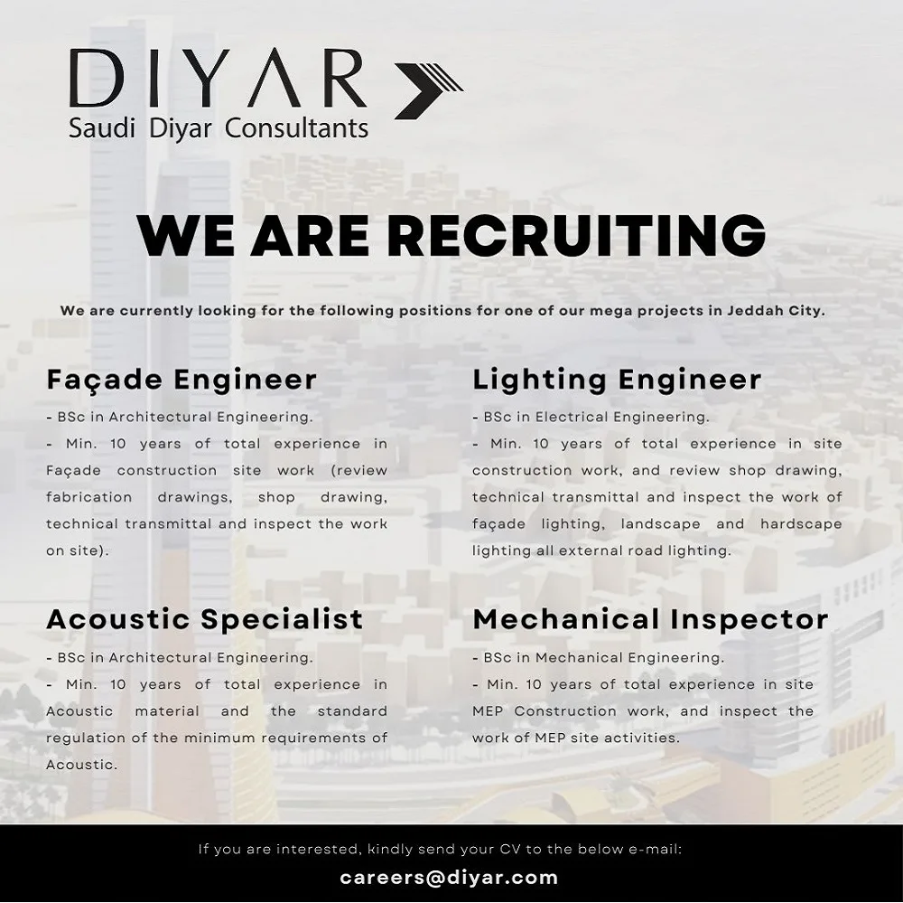 Saudi Diyar Engineering Consultants Jeddah Jobs