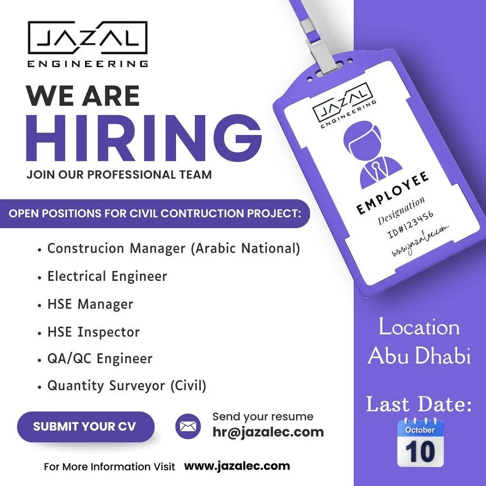 Jazal Engineering and Contracting LLC Abu Dhabi Jobs