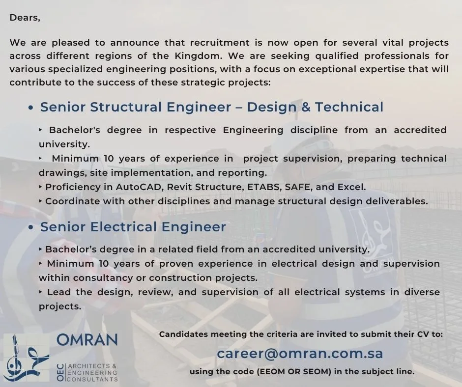 Omran Architects Engineering and Consultants Riyadh Jobs